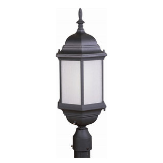 Forte 1 Light Fluorescent Cast Aluminum Outdoor Post Light Black ...