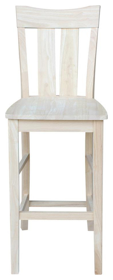 Ava Bar height Stool, Unfinished - Farmhouse - Bar Stools And Counter ...