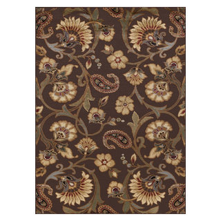 Brianna Transitional Floral Area Rug, 5' x 7' - Traditional - Area Rugs ...