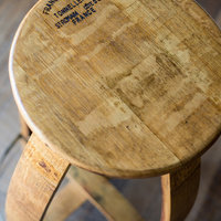 Swivel Wine Barrel Counter Stool, Natural Finish - Transitional - Bar ...