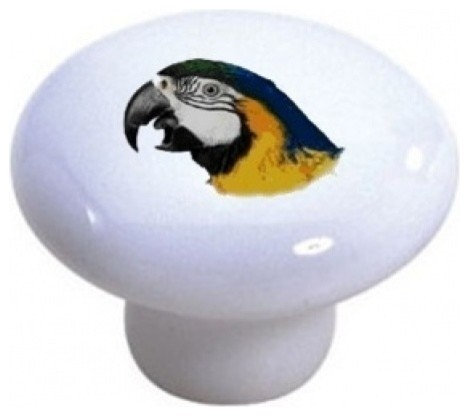 Macaw Parrot Head Ceramic Knob - Contemporary - Cabinet And Drawer ...