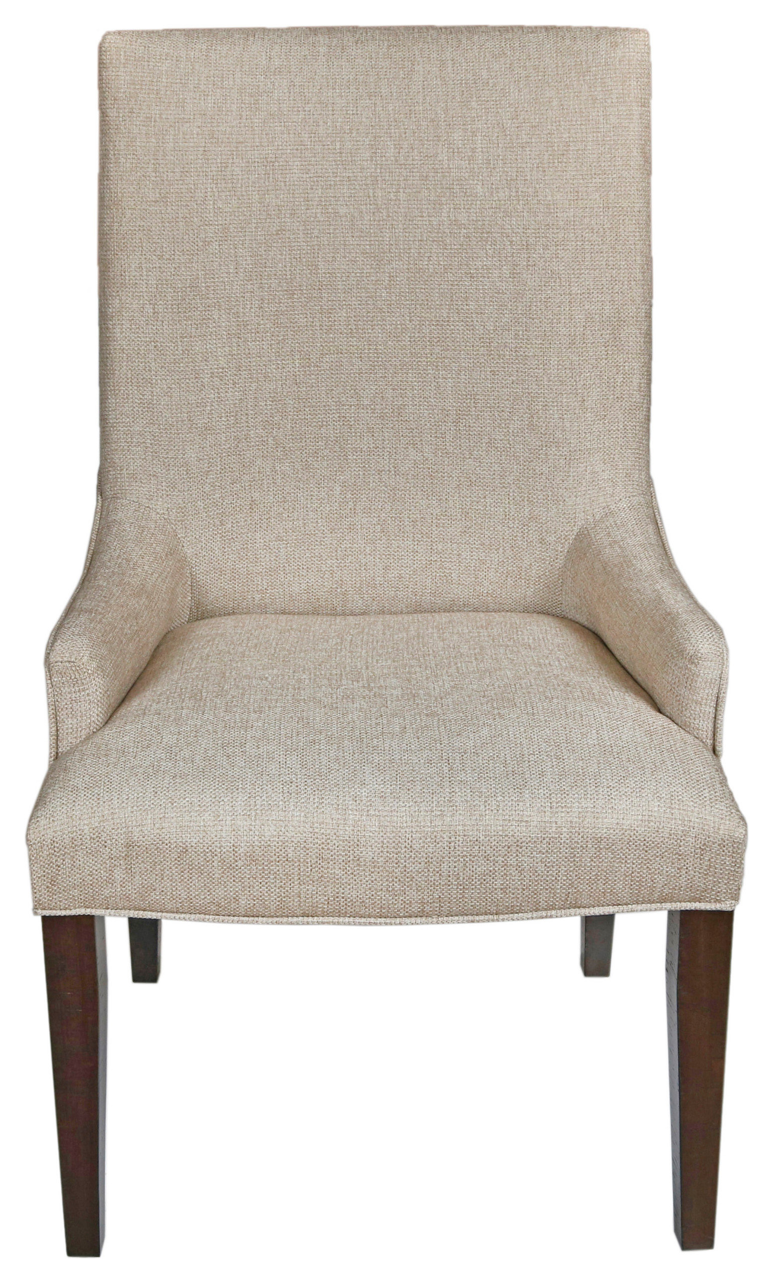 Fabric Upholstered Arm Chair with Tapered Legs, Set of 2, Beige and ...