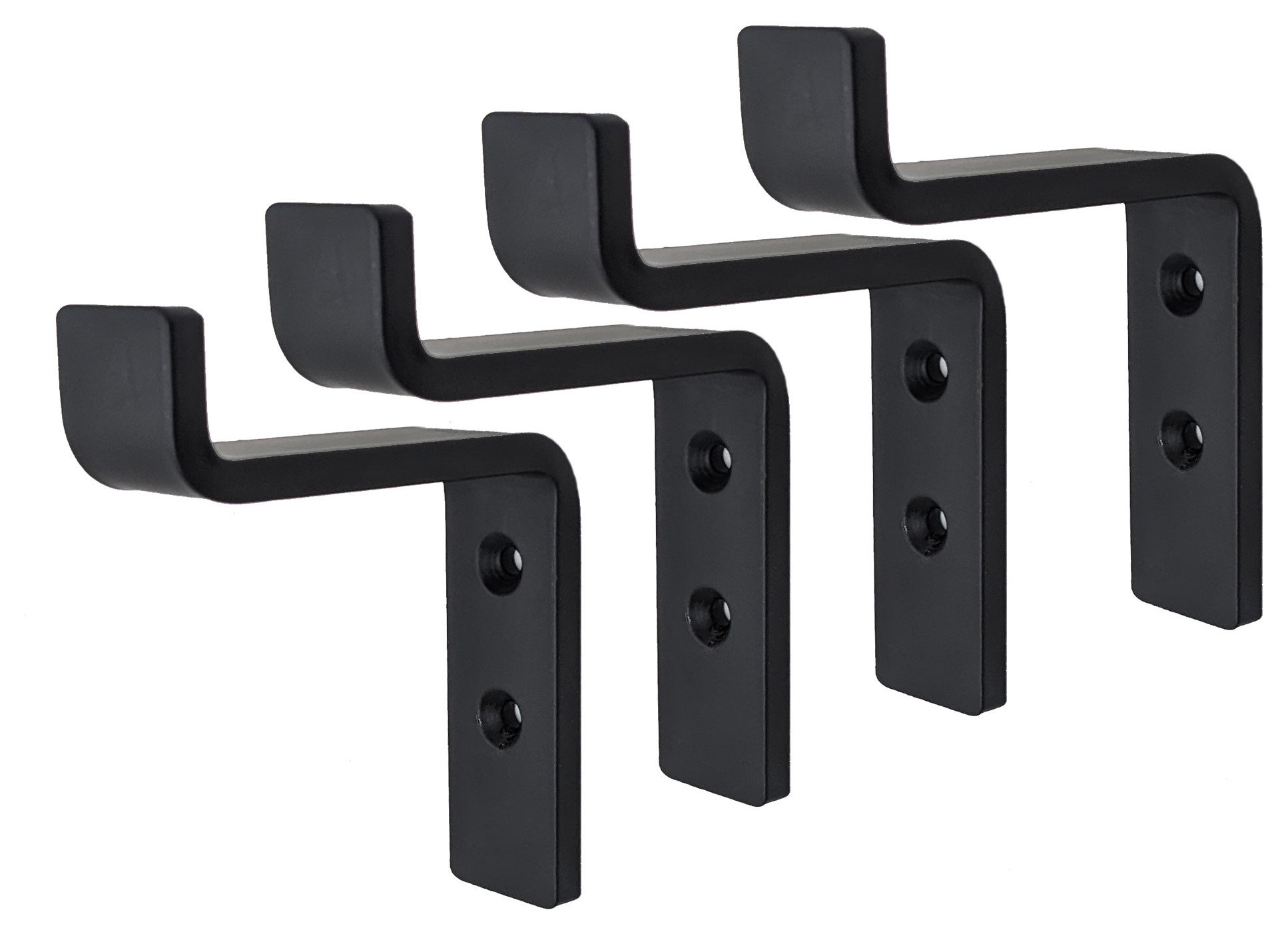 (4) Single Coat Hook B Black Steel Iron Modern Farmhouse Rustic ...