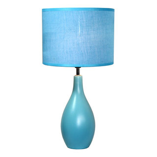 Simple Designs Oval Bowling Pin Base Ceramic Table Lamp - Contemporary ...