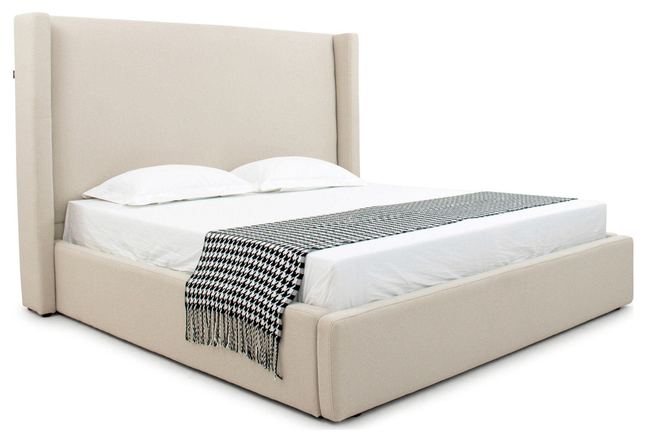 Modrest Byrne Modern Beige Fabric Bed, Eastern King - Transitional ...