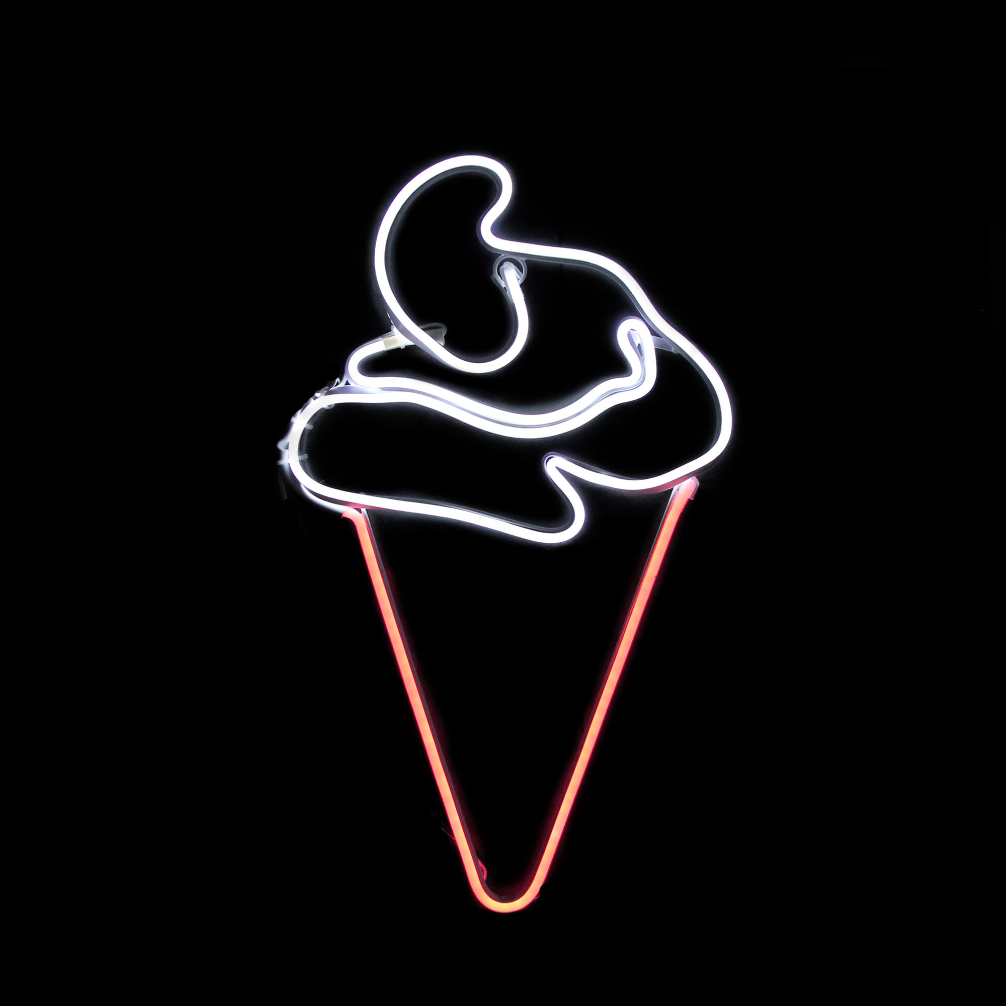 17.5" Neon Style LED Lighted Ice Cream Cone Window Silhouette ...