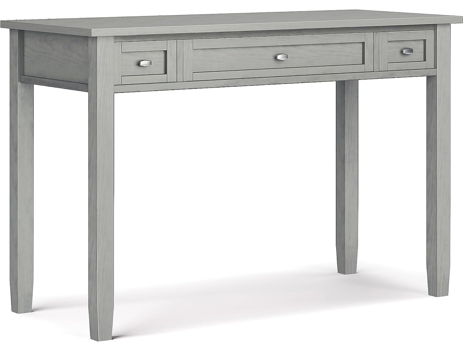 Solid Wood Console Table with Pull Handles and Flip Down Keyboard Tray ...