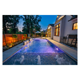 Lemont, IL Rectilinear Pool with Interior Hot Tub - Traditional - Pool ...