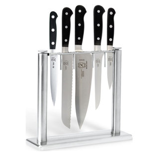 Mercer Renaissance 6 Piece Knife Block Set with Tempered Glass Block ...