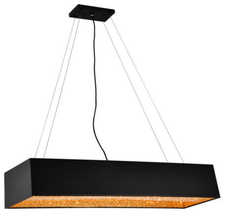 Black Stainless Steel Rectangular Frame, Gold Mirror interior With ...