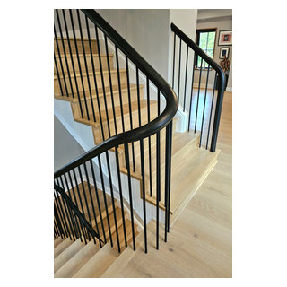 115_Stunning Continuous Rail System on 3 Story Floating Stairs ...