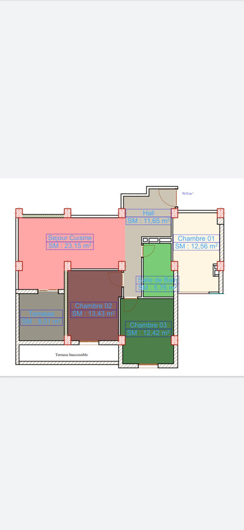 Appartement F3 modifier en F4