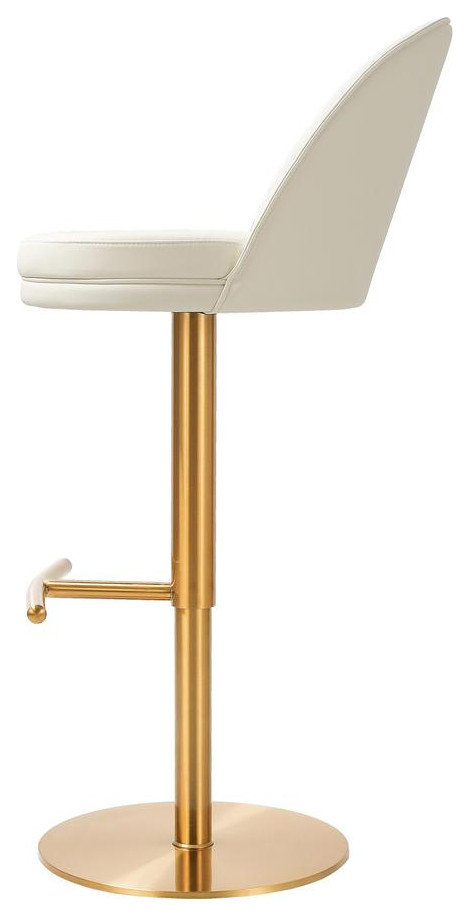 Venus Cream and Gold Adjustable Swivel Stool - Contemporary - Bar Stools And Counter Stools - by ...