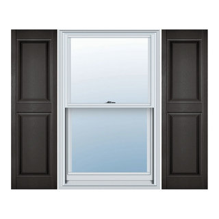 Mid-America, Two Equal Panels, Raised Panel Shutters, Musket Brown, 49 ...