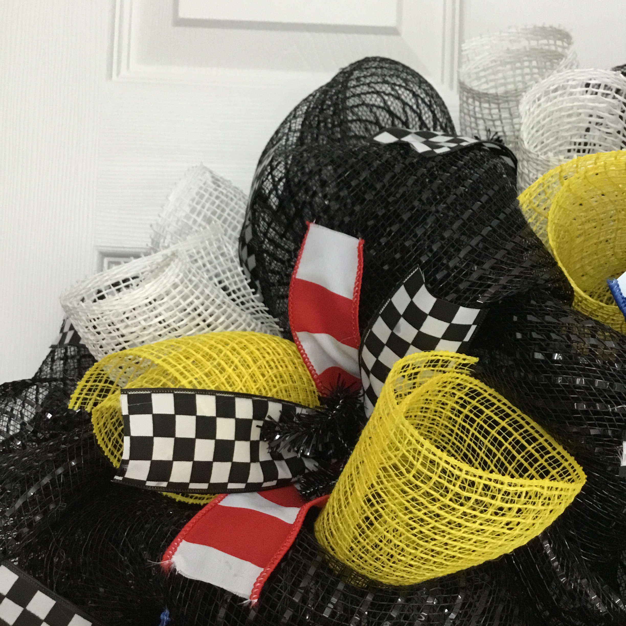 NASCAR Racing Sports Wreath Handmade Deco Mesh - Contemporary - Wreaths ...