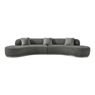 Perla Curved Sofa, Dark Gray - Contemporary - Sectional Sofas - by ...