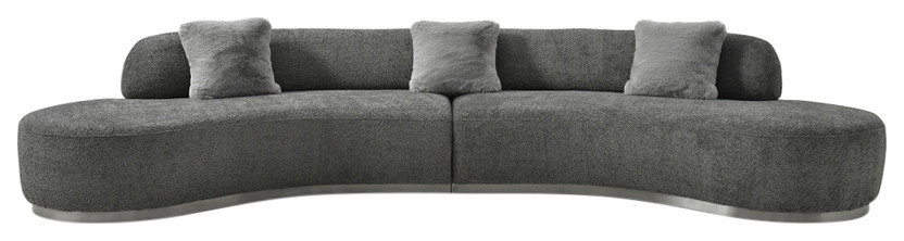 Perla Curved Sofa, Dark Gray - Contemporary - Sectional Sofas - by ...