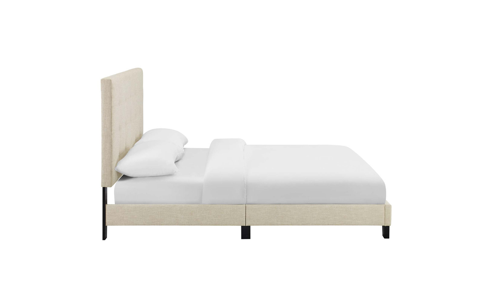 Melanie Queen Tufted Button Upholstered Fabric Platform Bed ...