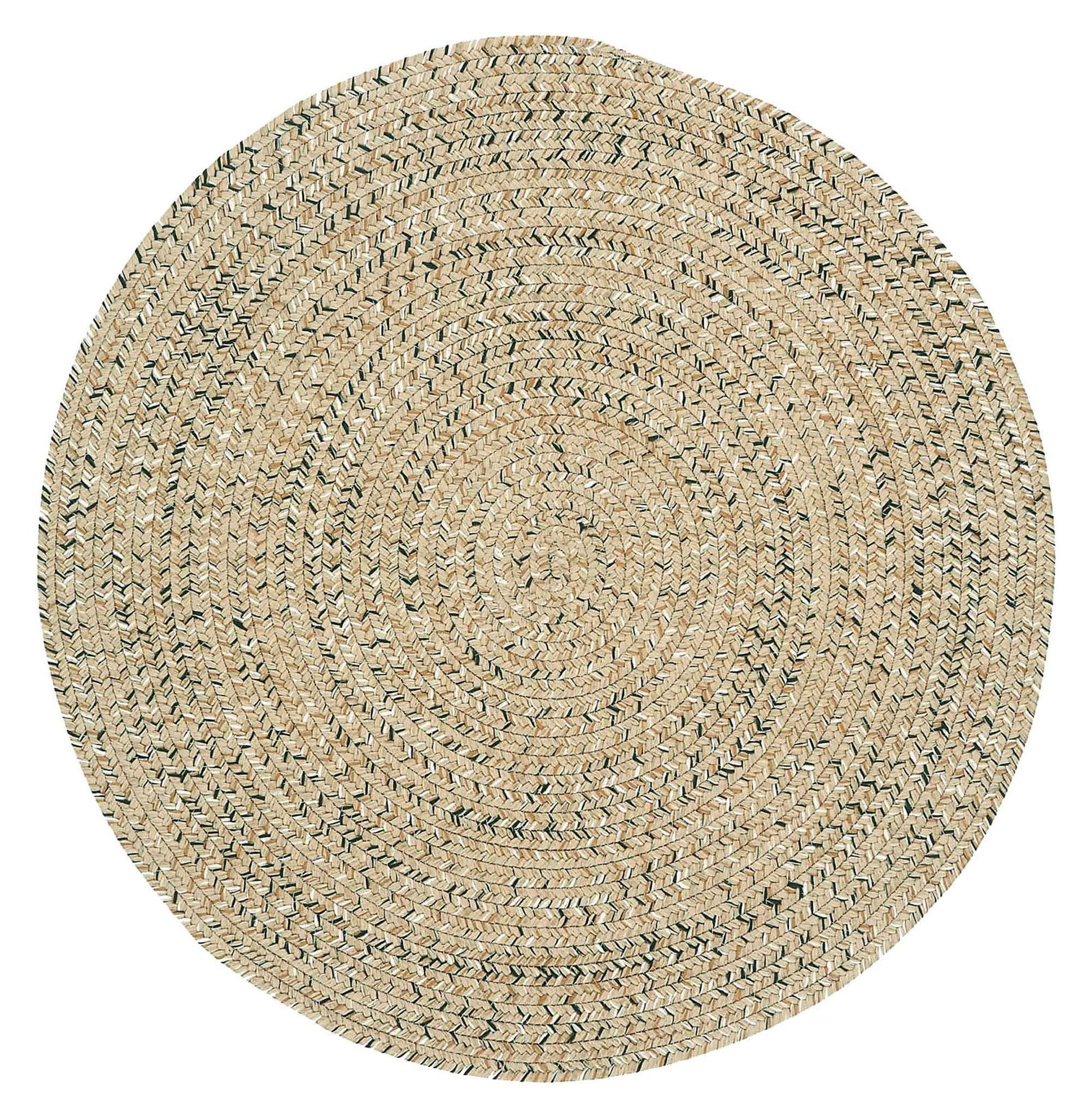 Sea Pottery Concentric Braided Rectangle Rug, Sandy Beach, 5' 6" Round ...