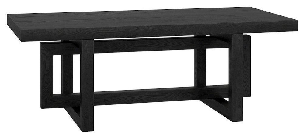 Breslow 47 Wide Rectangular Coffee Table in Black Grain - Contemporary ...