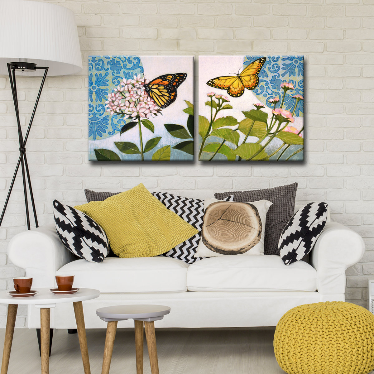 2 Piece Wall Art Set 'Flitter I/II' by Hope Hansen, 2-Piece Set, 16"x32 ...