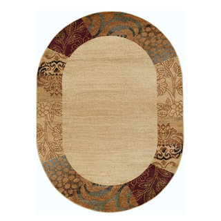 Sedona Transitional Floral Area Rug, 5'3'' x 7'3'' Oval - Contemporary ...