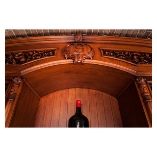 Vineyard inspired light mahogany wine cellar Franklin Lakes, NJ ...