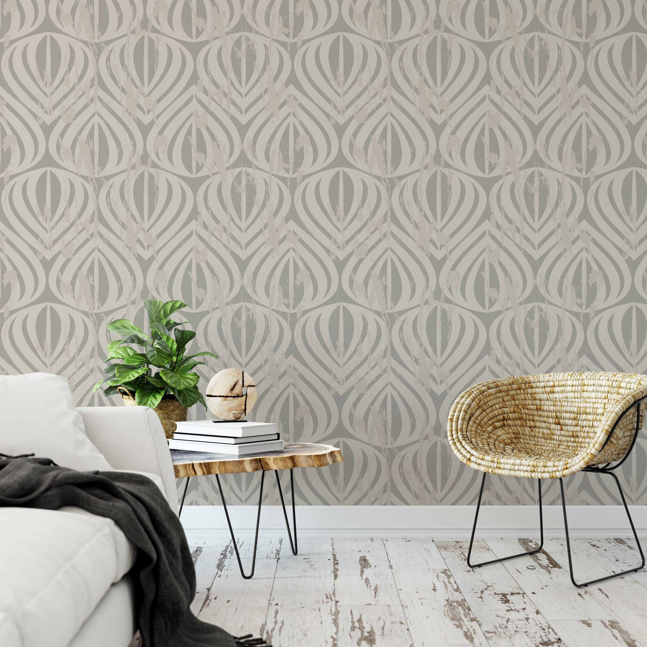 Texture Drops Gray Wallpaper by Monor Designs, 24"x144" - Contemporary - Wallpaper - by ...