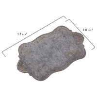 Decorative Metal Tray With Distressed Gray Finish - French Country ...
