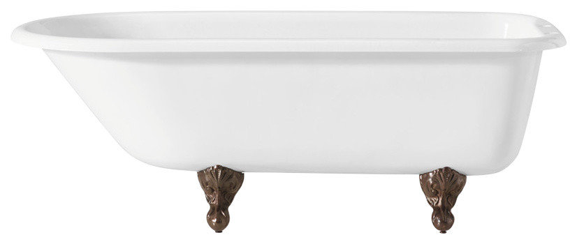 Cheviot Products Traditional Cast Iron Bathtub With Faucet Holes ...