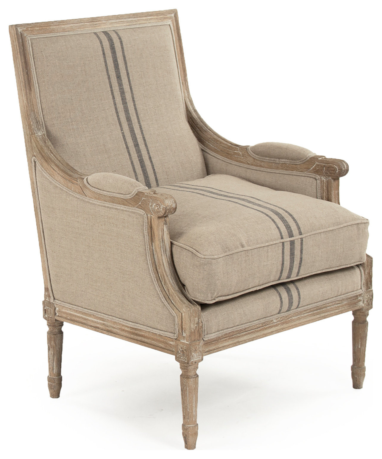 Blue Striped Louis Chair - French Country - Armchairs And Accent Chairs ...