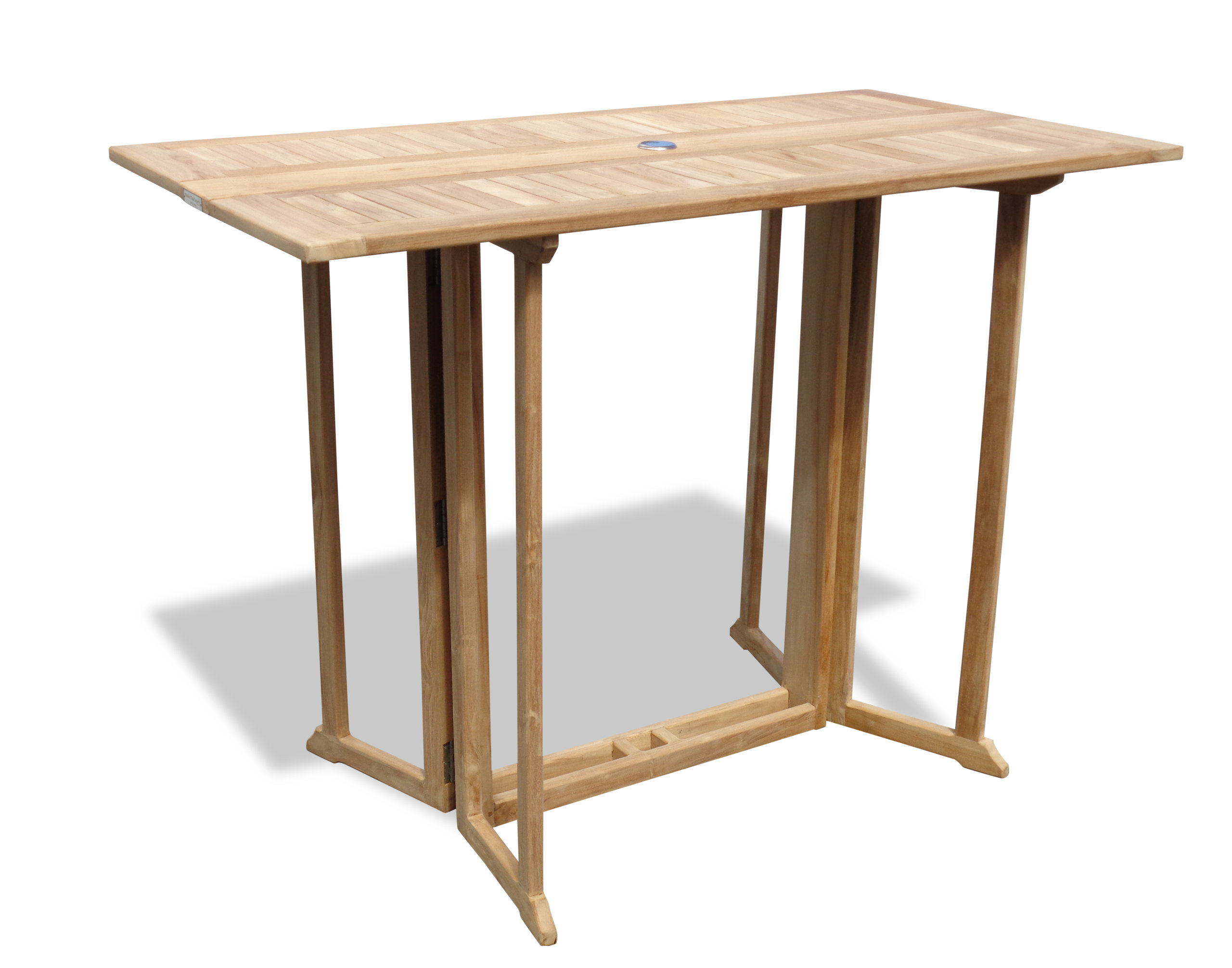 59"x43" Nassau Rectangular Drop Leaf Bar Table, Grade A Teak ...