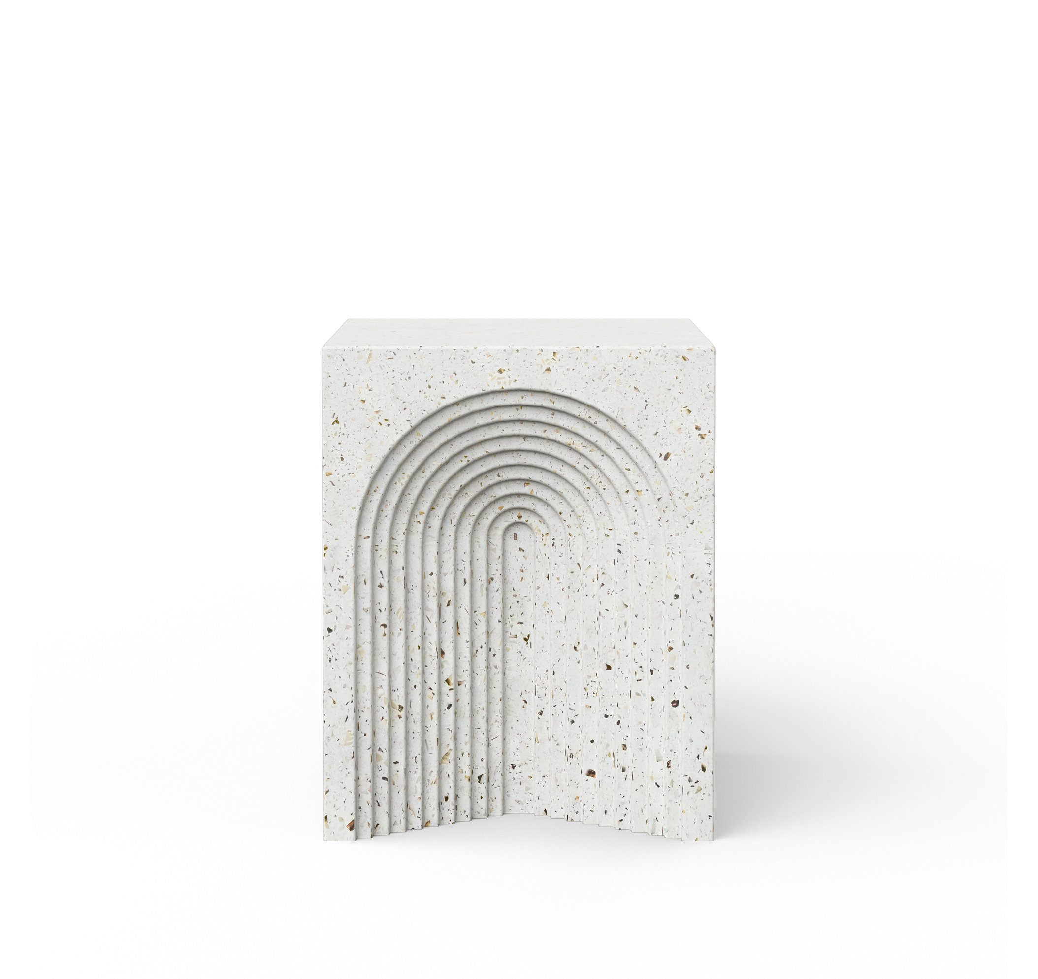 Orion Ivory Terrazzo Concrete Made Outdoor Stool - Contemporary ...