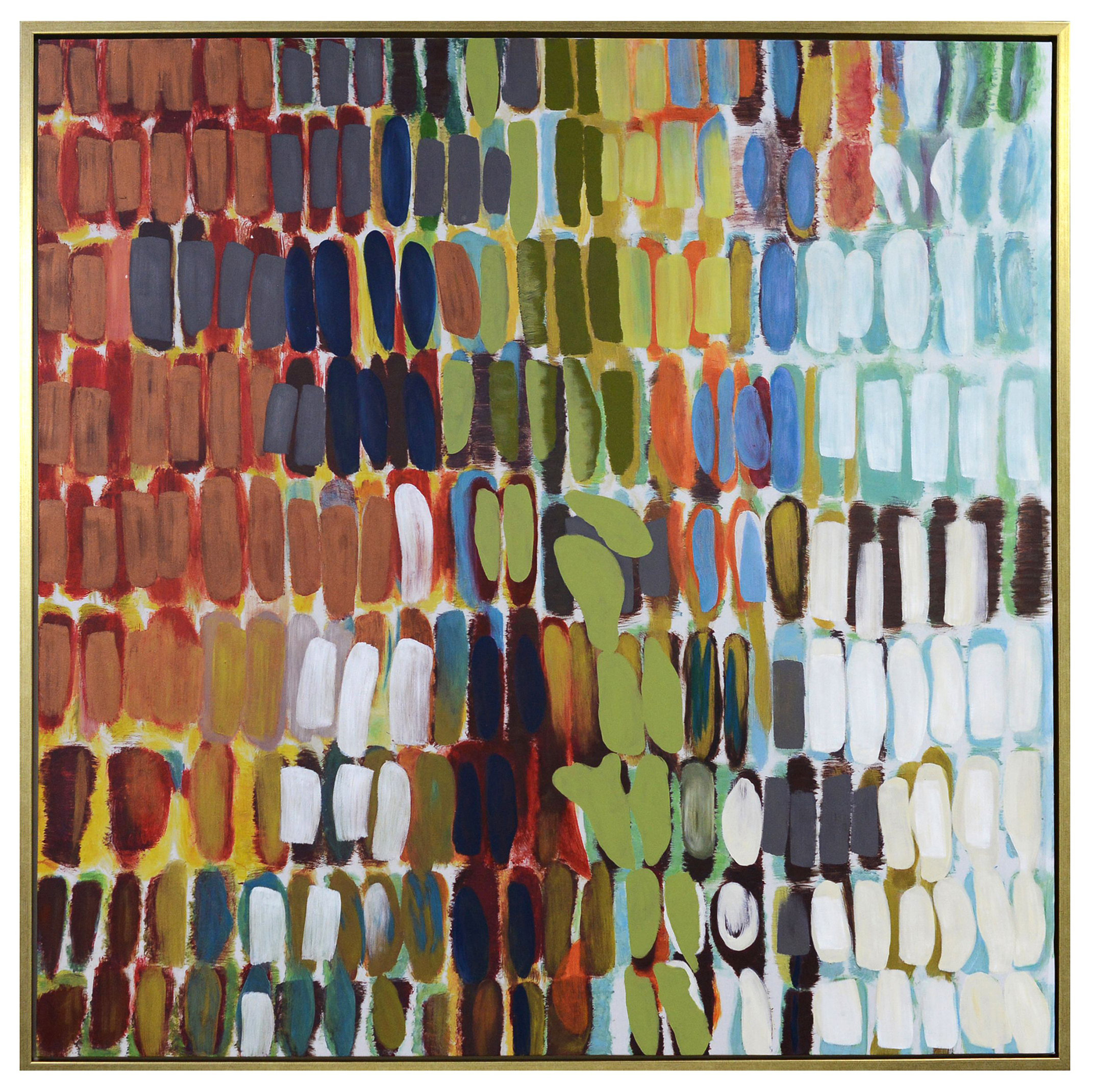 Coloration I Framed Canvas Art Hand Painted Abstract 1.5" Frame ...