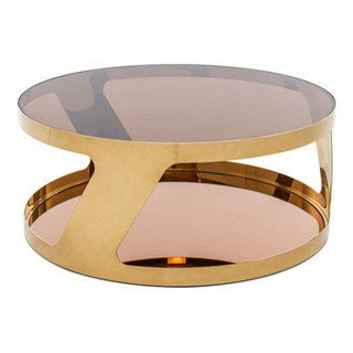 Sonya Modern Round Gold Coffee Table - Modern - Coffee Tables - by ...