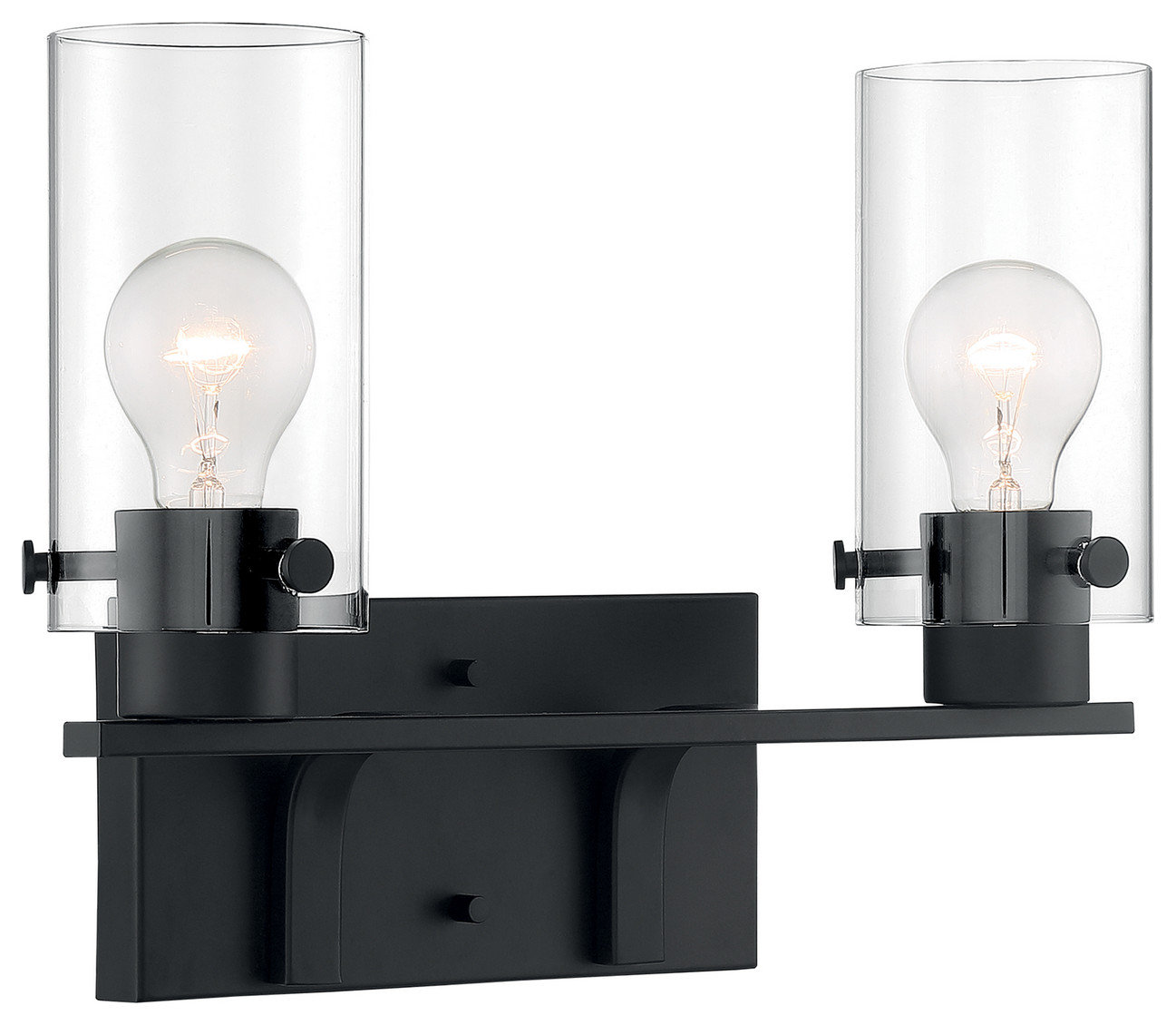 Sommerset Two Light Vanity, Matte Black - Transitional - Bathroom ...