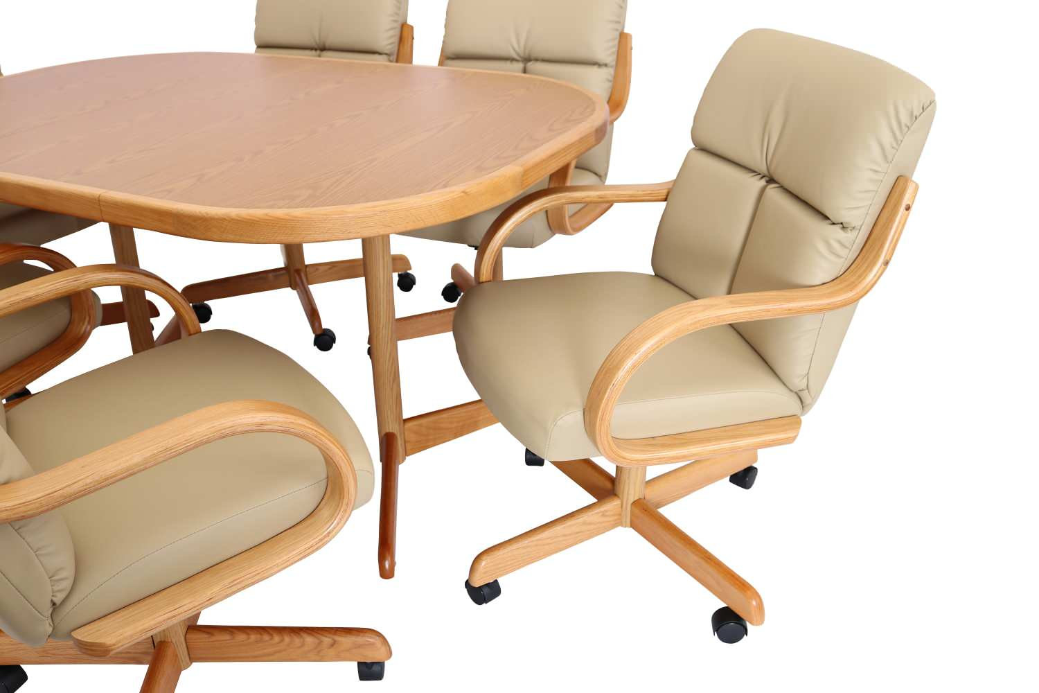 7-Piece 42x[42/60] Caster Dining Set Laminate Table Top & Desert Caster ...