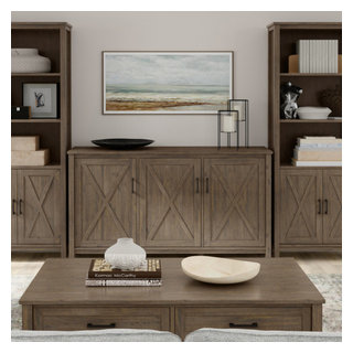 Ela Solid Wood Wide Storage Cabinet - Transitional - Storage Cabinets ...