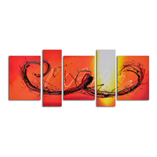 Evening Firelight Hand Painted Canvas Wall Art - Contemporary ...