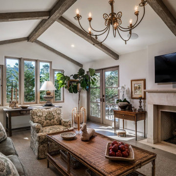 75 French Country Vaulted Ceiling Living Room Ideas You'll Love ...