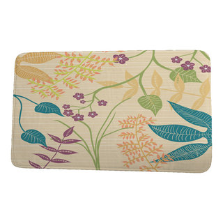 Botanical Blooms Botanical Floral Print Bath Mat, 17"x24 ...