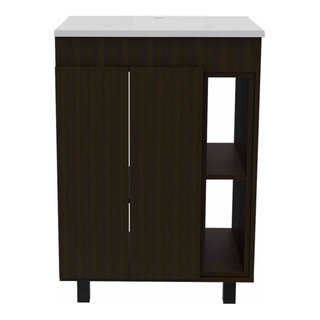 Palmer 24" Vanity Cabinet, 1 Cabinet With Division-2 Small Shelves ...