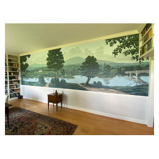 Colonial Themed Murals throughout a music room/library - Victorian ...