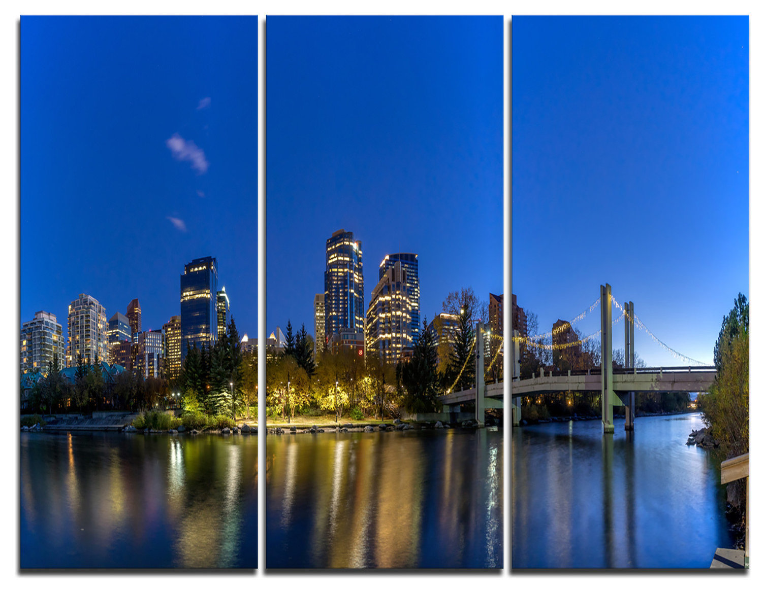 "Calgary Skyline" Cityscape Photography Canvas Print, 36"x28" 3 Panel ...