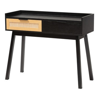 Baxton Studio Kalani Two-Tone Brown Wood 2-Drawer Console Table ...