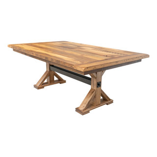 Arlington Farmhouse Barnwood Dining Table, 48"x108" - Rustic - Dining ...