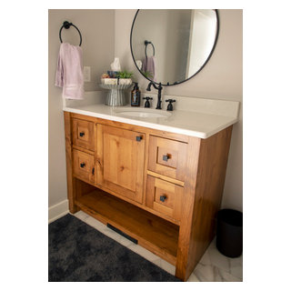 Rustic Alder Vanity - Farmhouse - Bathroom - Minneapolis | Houzz