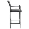 Scranton & Co 28.5" Modern Vinyl/Mesh Counter Stool with Arms in Black ...