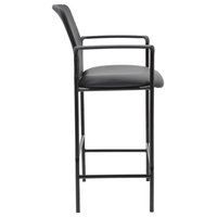 Scranton & Co 28.5" Modern Vinyl/Mesh Counter Stool with Arms in Black ...