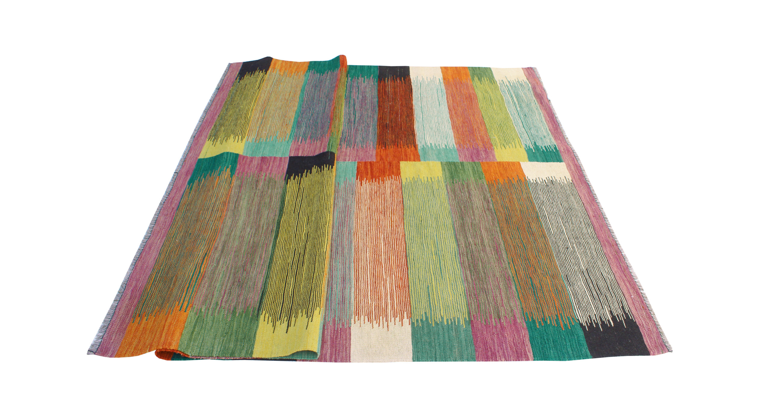 Modern Flatweave Ece Ivory/Light Green Rug, 5'9x8'4, 5'9x8'4 ...